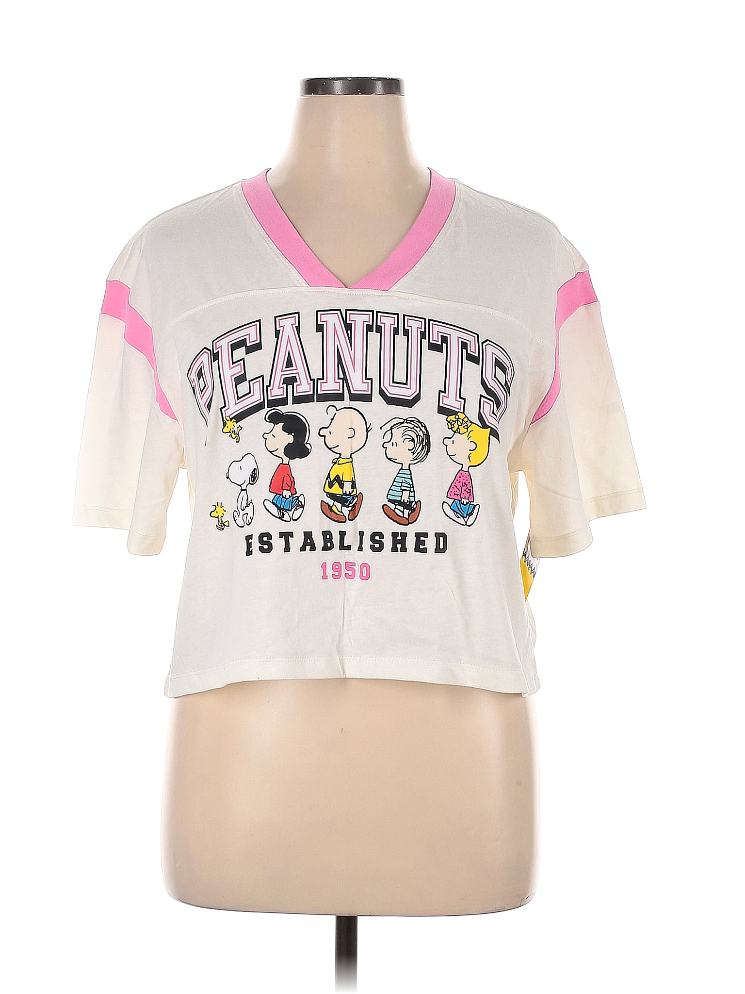 Peanuts White Short Sleeve T-Shirt Size XXL - 15% off | ThredUp