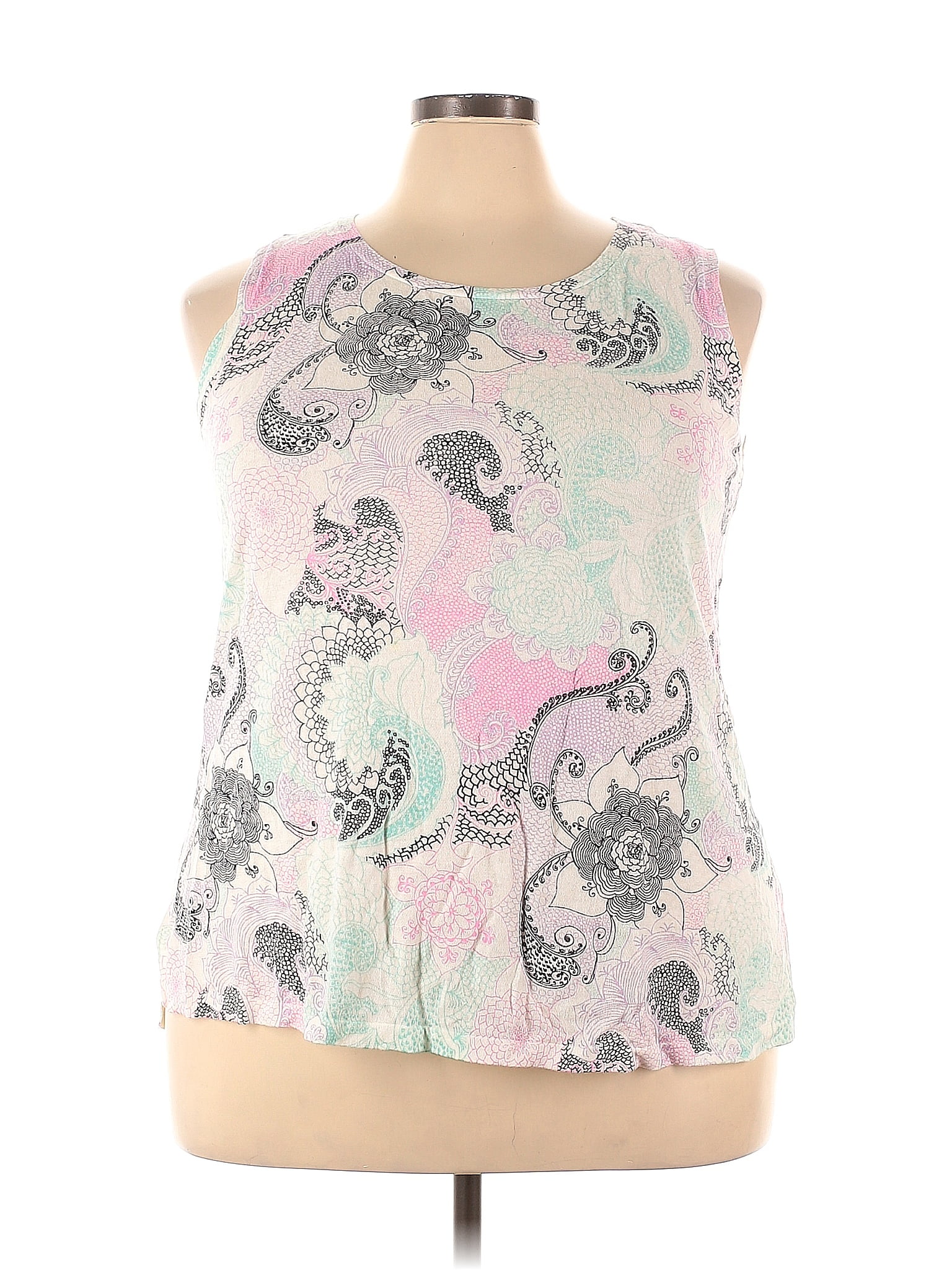 Talbots Pink White Sleeveless T-Shirt Size 3X (Plus) - 74% off | ThredUp