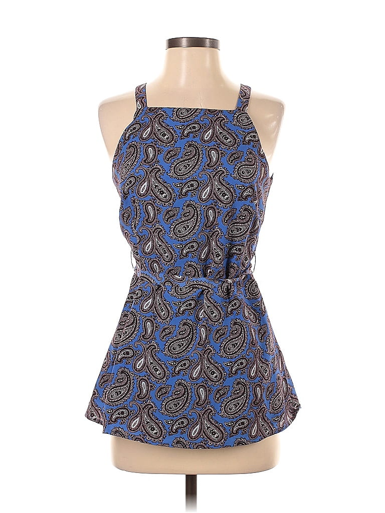 Banana Republic 100% Polyester Paisley Blue Sleeveless Blouse Size XS ...