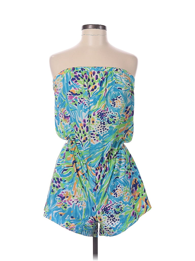 Lilly Pulitzer 100% Polyester Tropical Blue Romper Size M - 66% off ...