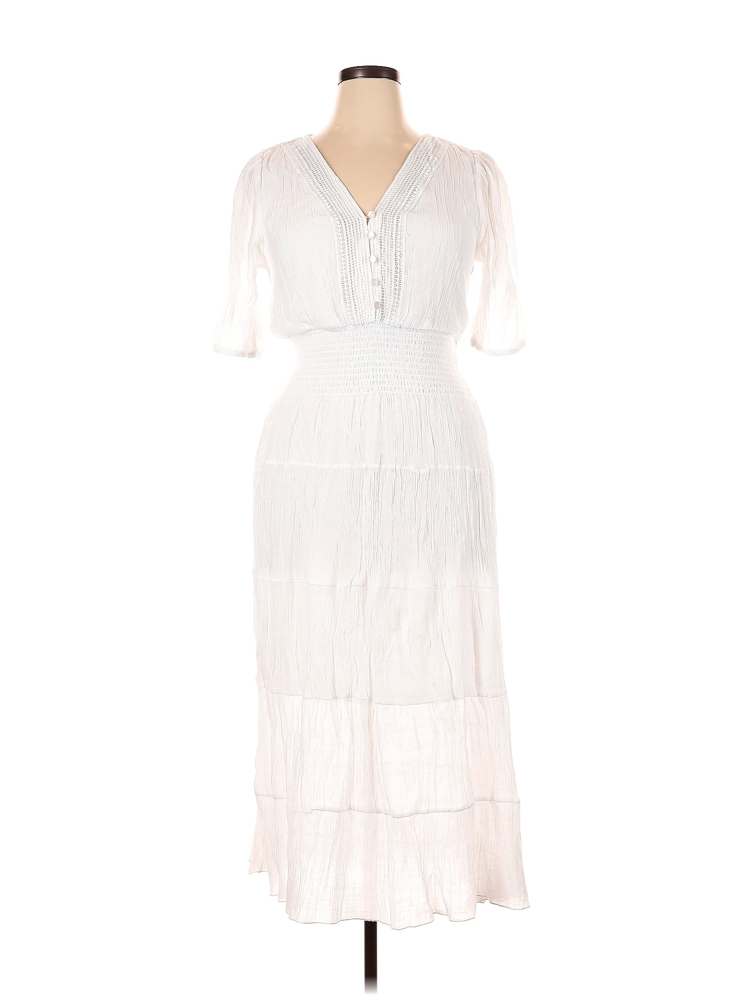 J Gee 100% Polyester White Casual Dress Size XL - 28% off | ThredUp