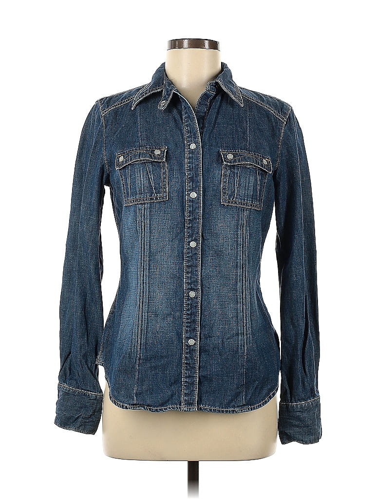 Gap 100% Cotton Blue Long Sleeve Button-Down Shirt Size M - 67% off ...