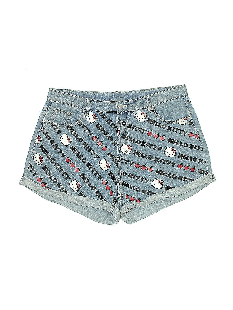 Shein X Hello Kitty and Friends Hearts Blue Shorts Size 3X (Plus) - 36% ...