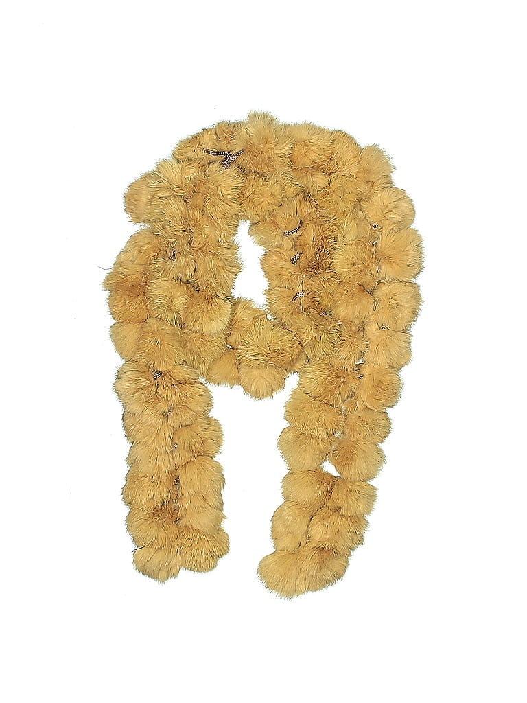 Cejon 100% Rabbit Fur Yellow Tan Scarf One Size - 56% off | ThredUp