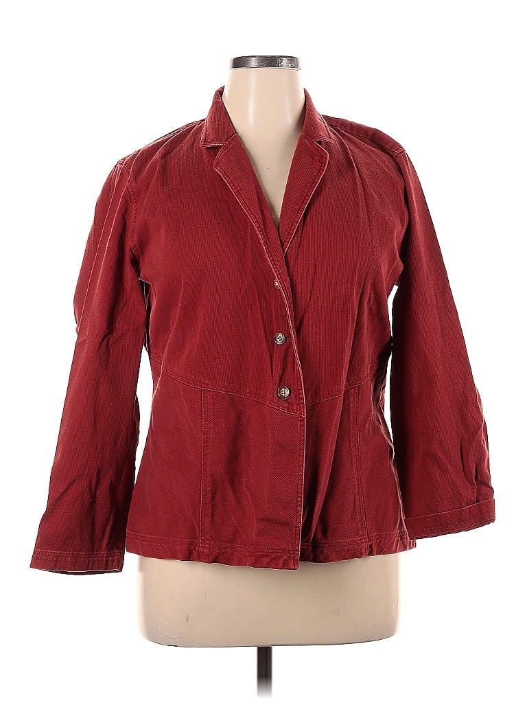 J.Jill 100% Cotton Red Jacket Size XL - 74% off | ThredUp