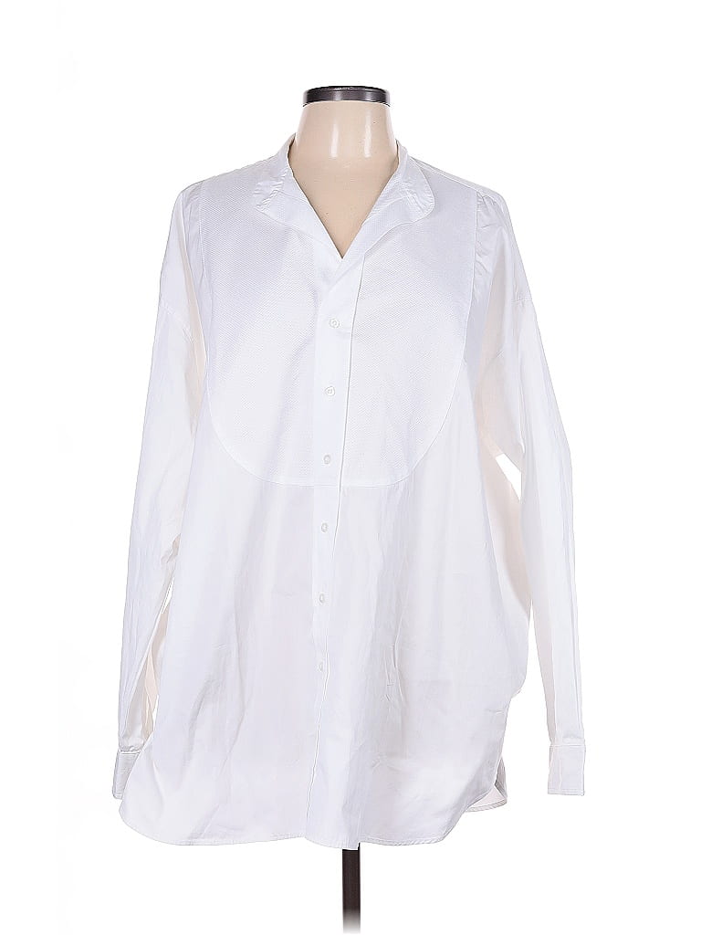 Frank & Eileen 100% Cotton White Long Sleeve Blouse Size L - 75% off | ThredUp