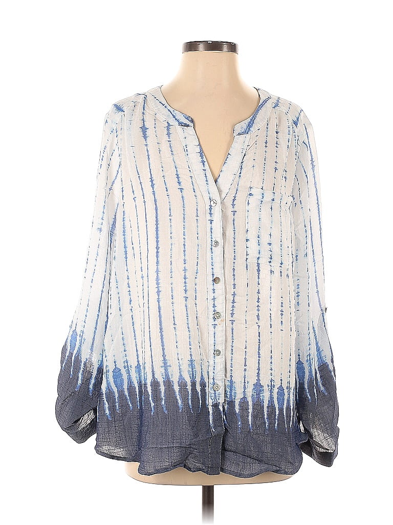 Indigo Rose Blue 3/4 Sleeve Blouse Size 1X (Plus) - 66% off | ThredUp