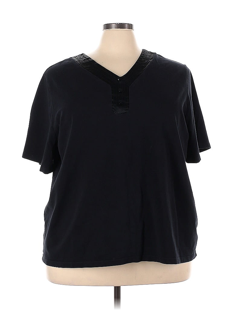 Liz & Me Black Short Sleeve Top Size 3X (Plus) - 63% off | ThredUp