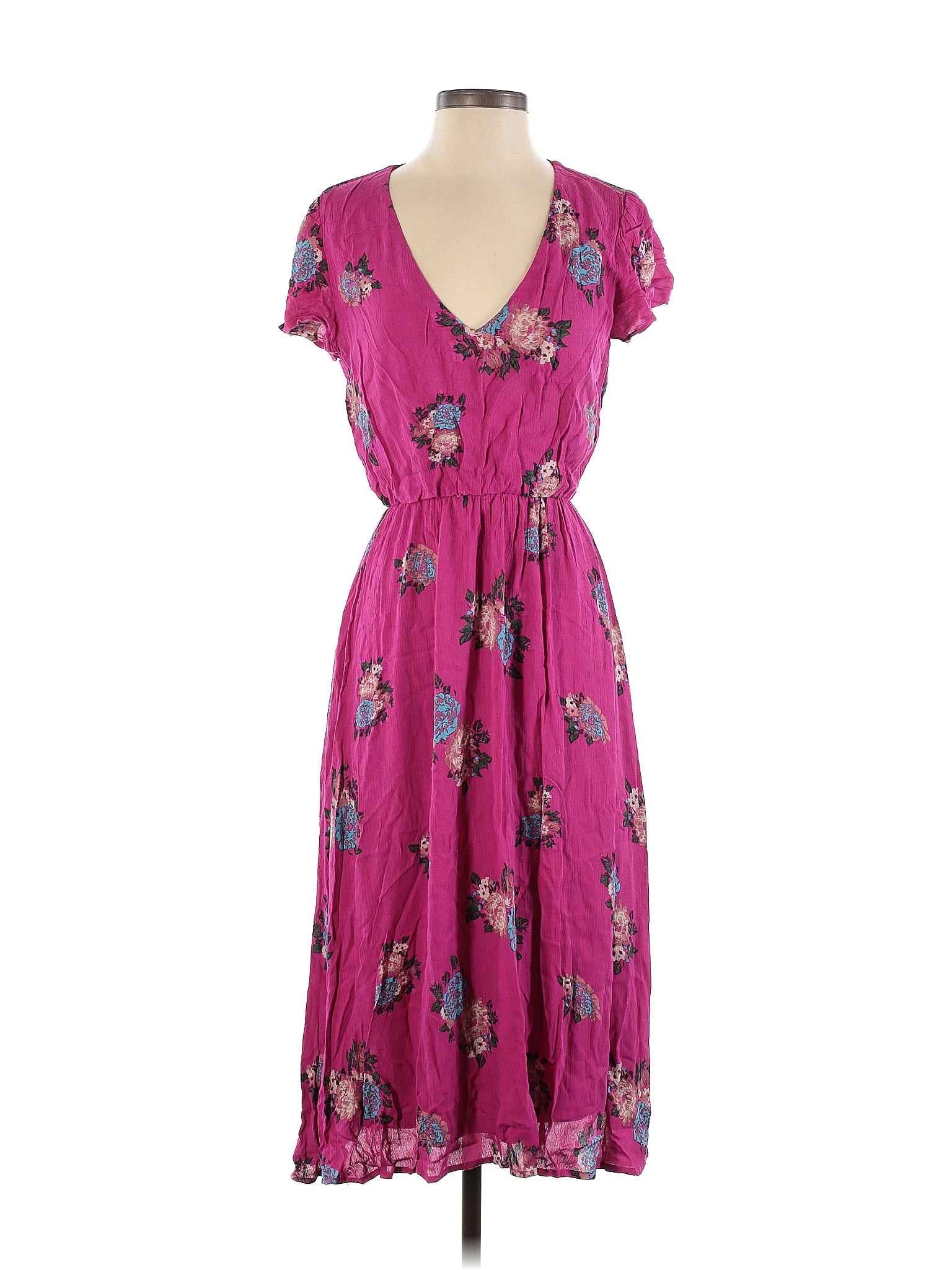 WAYF 100% Rayon Floral Pink Casual Dress Size S - 67% off | ThredUp
