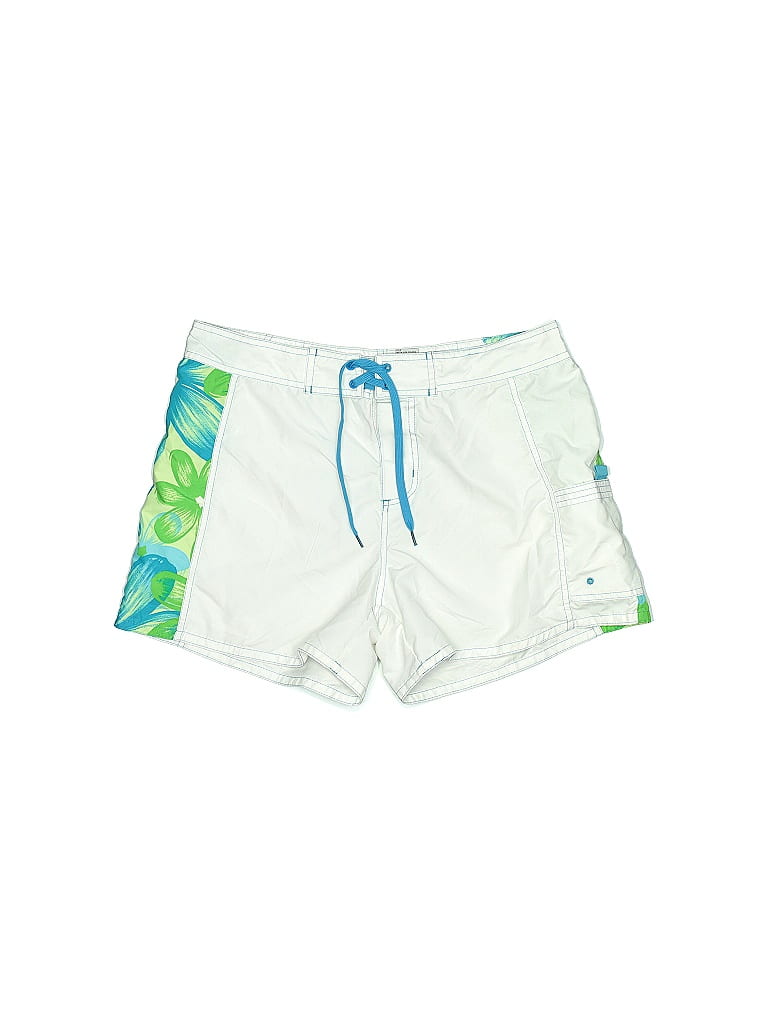 Raya Sun 100% Polyester Tropical Green White Board Shorts Size M - 25% ...