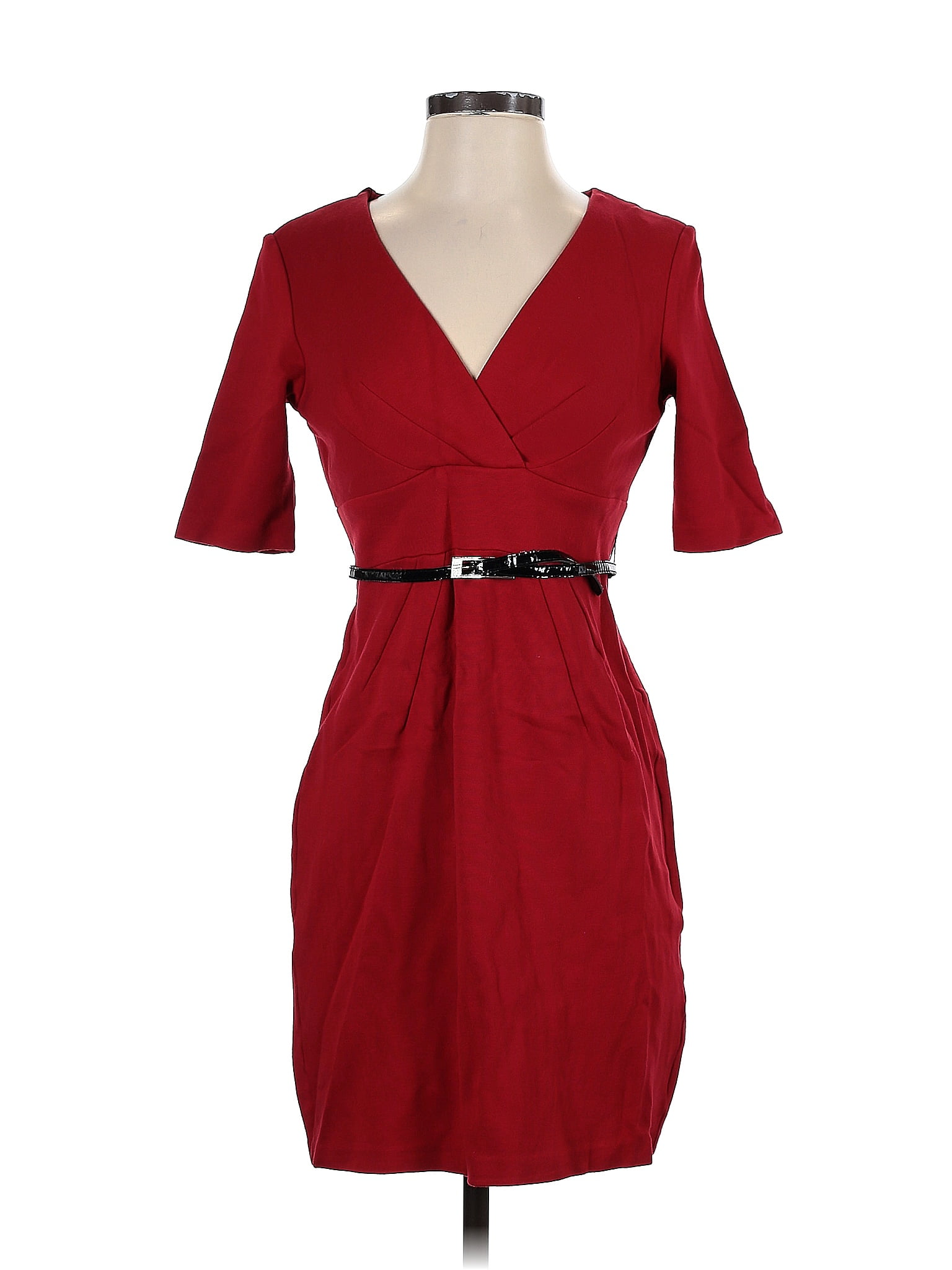 Donna Ricco Solid Red Burgundy Casual Dress Size 6 (Petite) - 77% off ...
