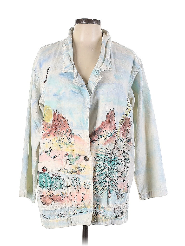 Sundance 100% Cotton Print White Jacket Size M - 21% off | ThredUp