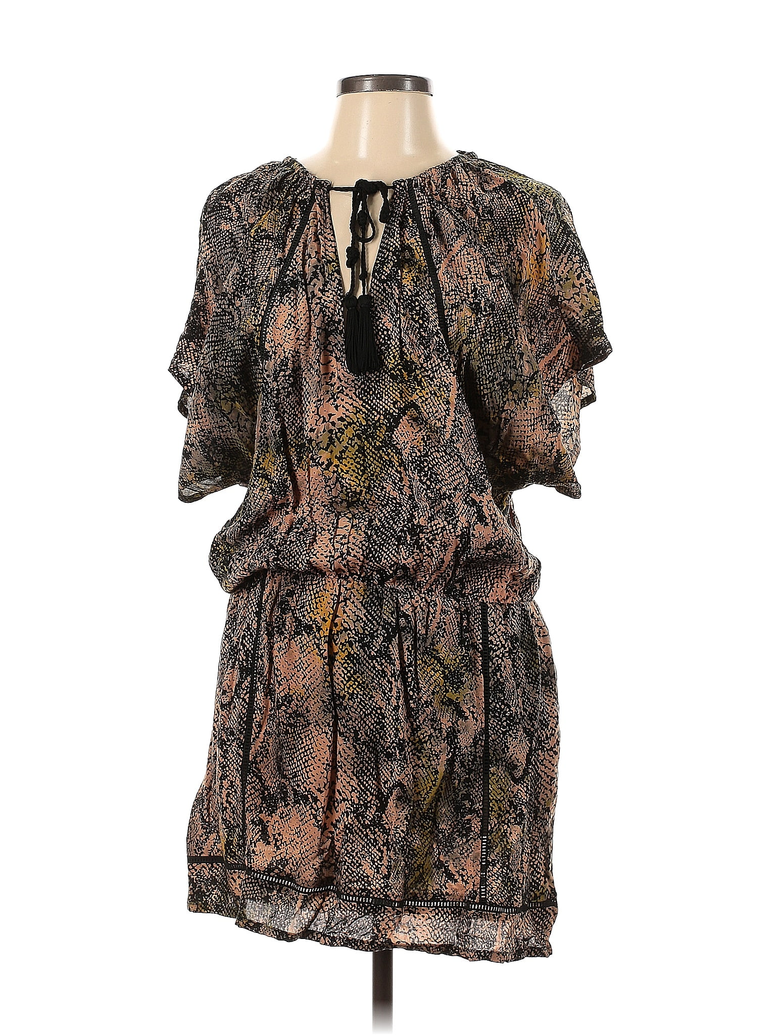 Cleobella 100% Rayon Paisley Brown Casual Dress Size L - 68% off | ThredUp