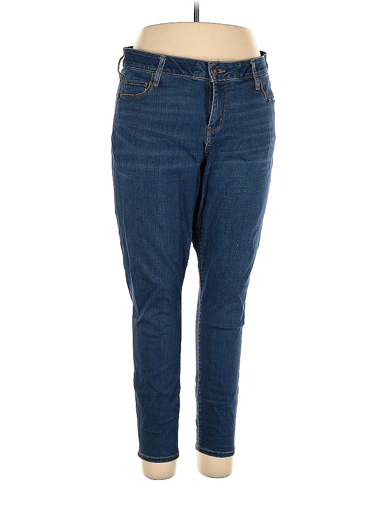 Ava & Viv Solid Blue Jeans Size 16W - 46% off | ThredUp