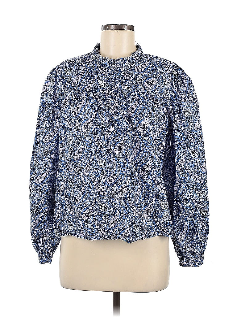 Liberty Art Fabrics for J.Crew 100% Cotton Blue Long Sleeve Blouse Size M - 70% off | ThredUp
