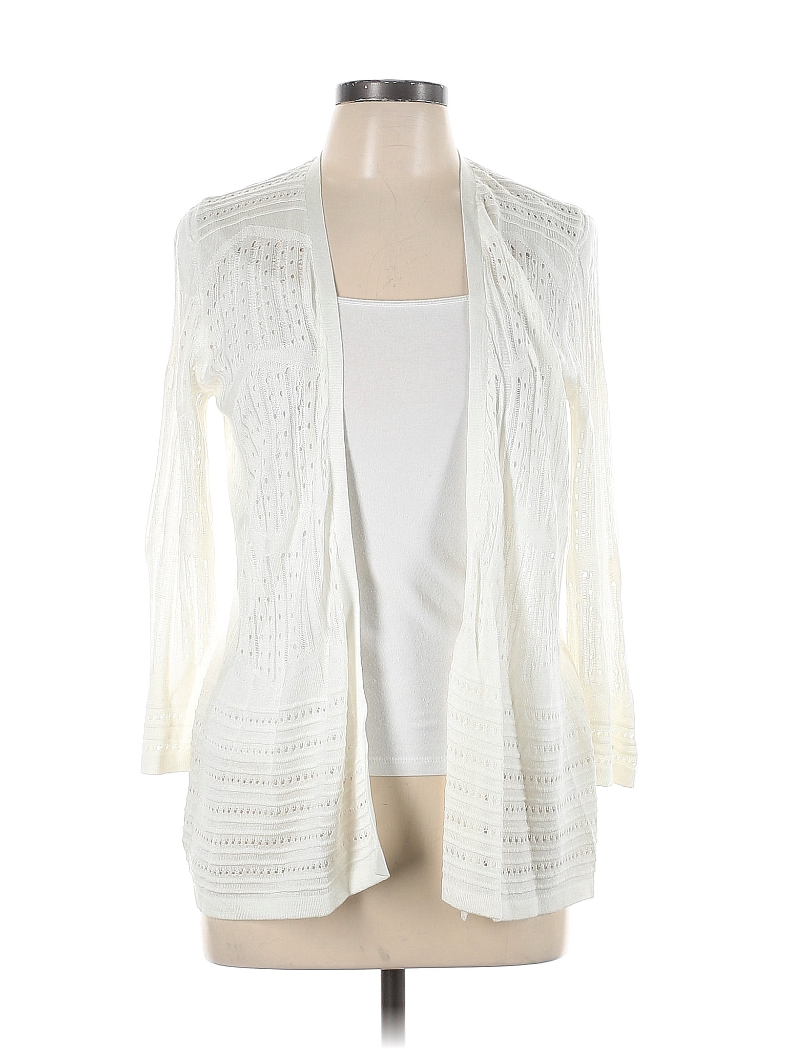 Cyrus 100% Acrylic Ivory Cardigan Size L - 67% off | ThredUp