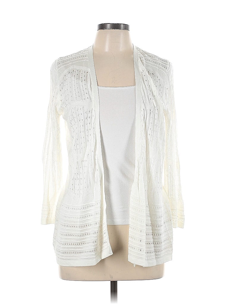 Cyrus 100% Acrylic Ivory Cardigan Size L - 67% off | ThredUp
