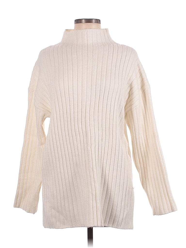 Open Edit Ivory Turtleneck Sweater Size M - 72% off | ThredUp