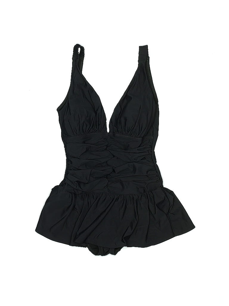 Shape FX Solid Black One Piece Swimsuit Size 10 - 72% off | ThredUp