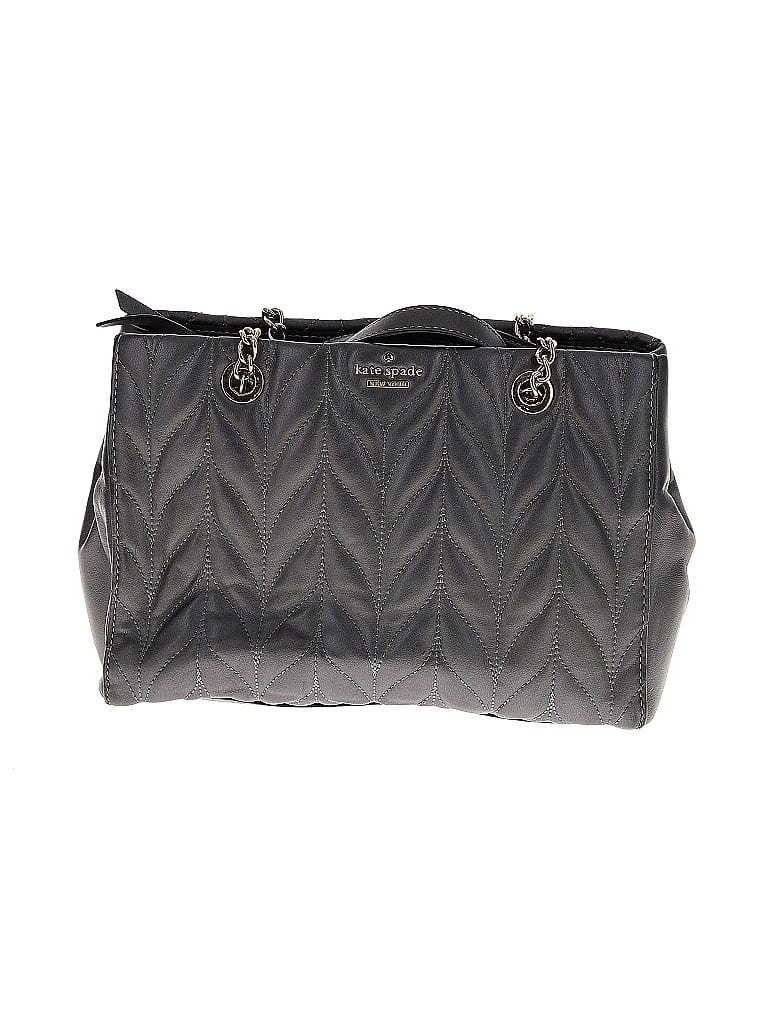 Kate Spade New York 100% Leather Chevron-herringbone Gray Silver ...