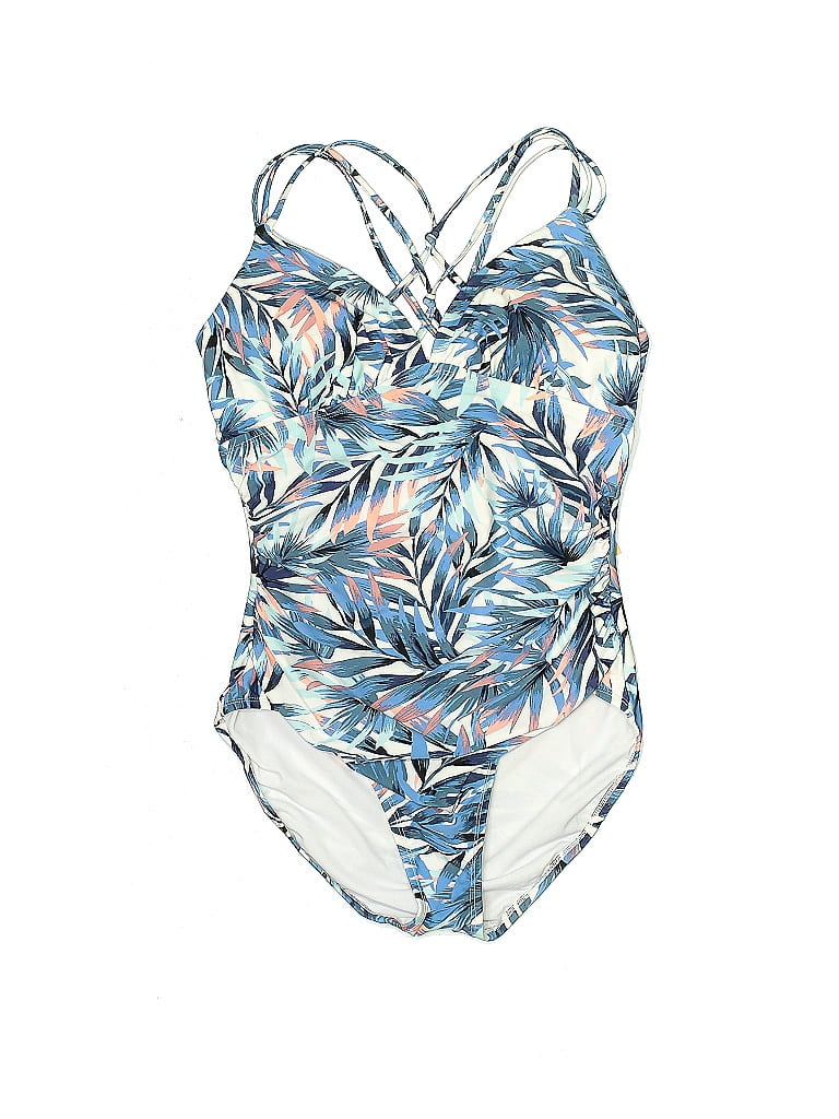 Kona Sol Tropical Blue One Piece Swimsuit Size M - 37% off | ThredUp
