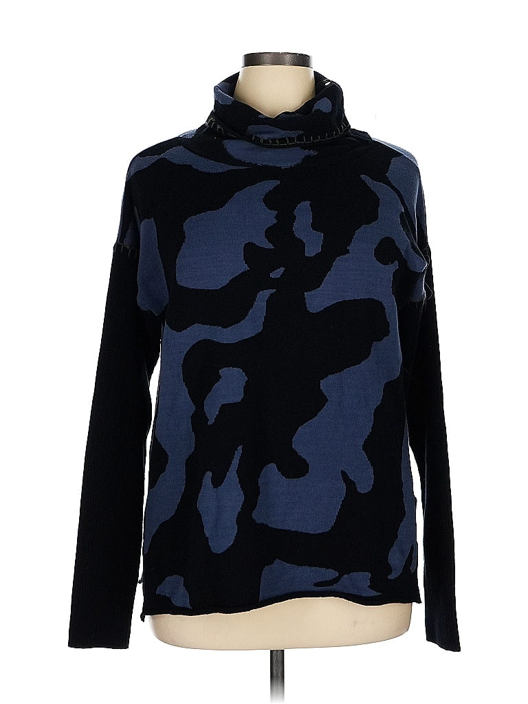 Lisa Todd Camo Graphic Blue Turtleneck Sweater Size XL - 79% off | ThredUp