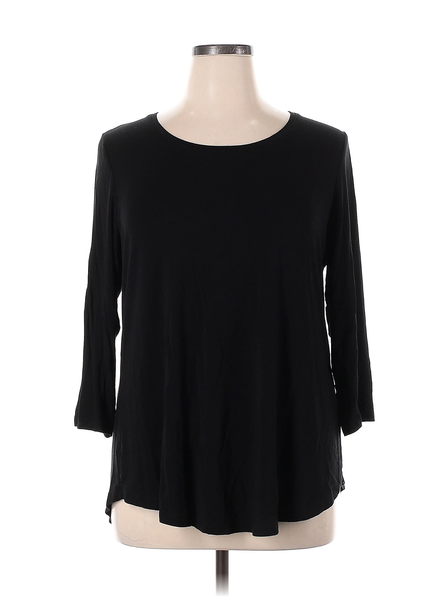 JM Collection Black 3/4 Sleeve T-Shirt Size 1X (Plus) - 52% off | ThredUp