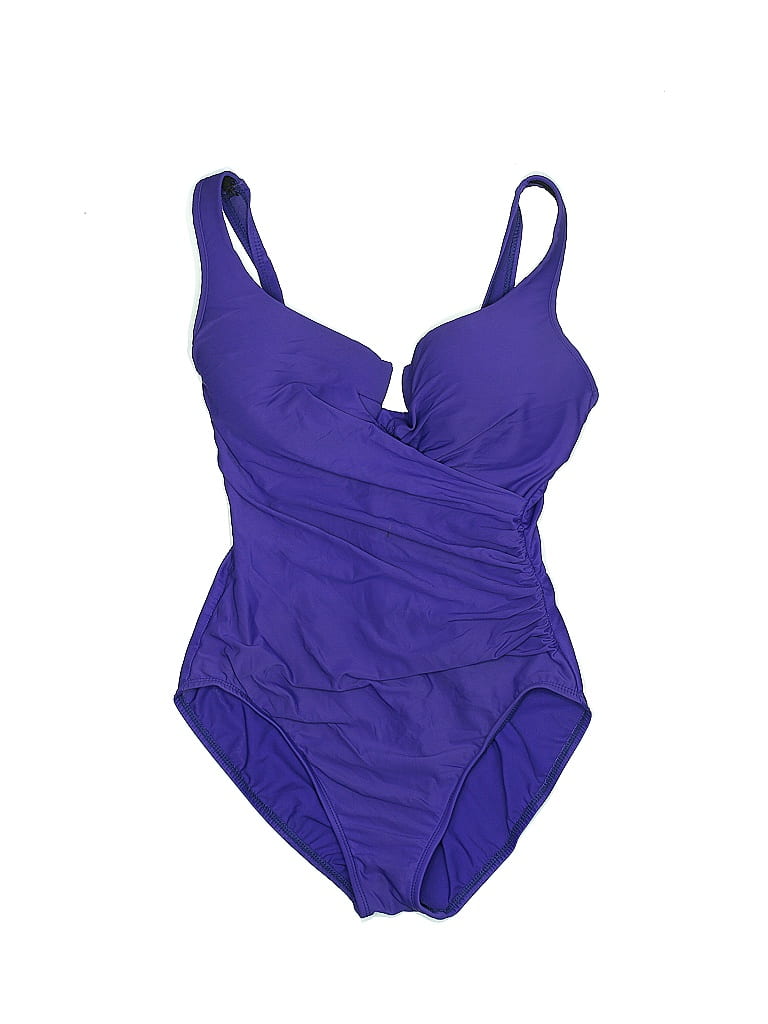 Miraclesuit Solid Purple Blue One Piece Swimsuit Size 6(Estimated) - 63 ...