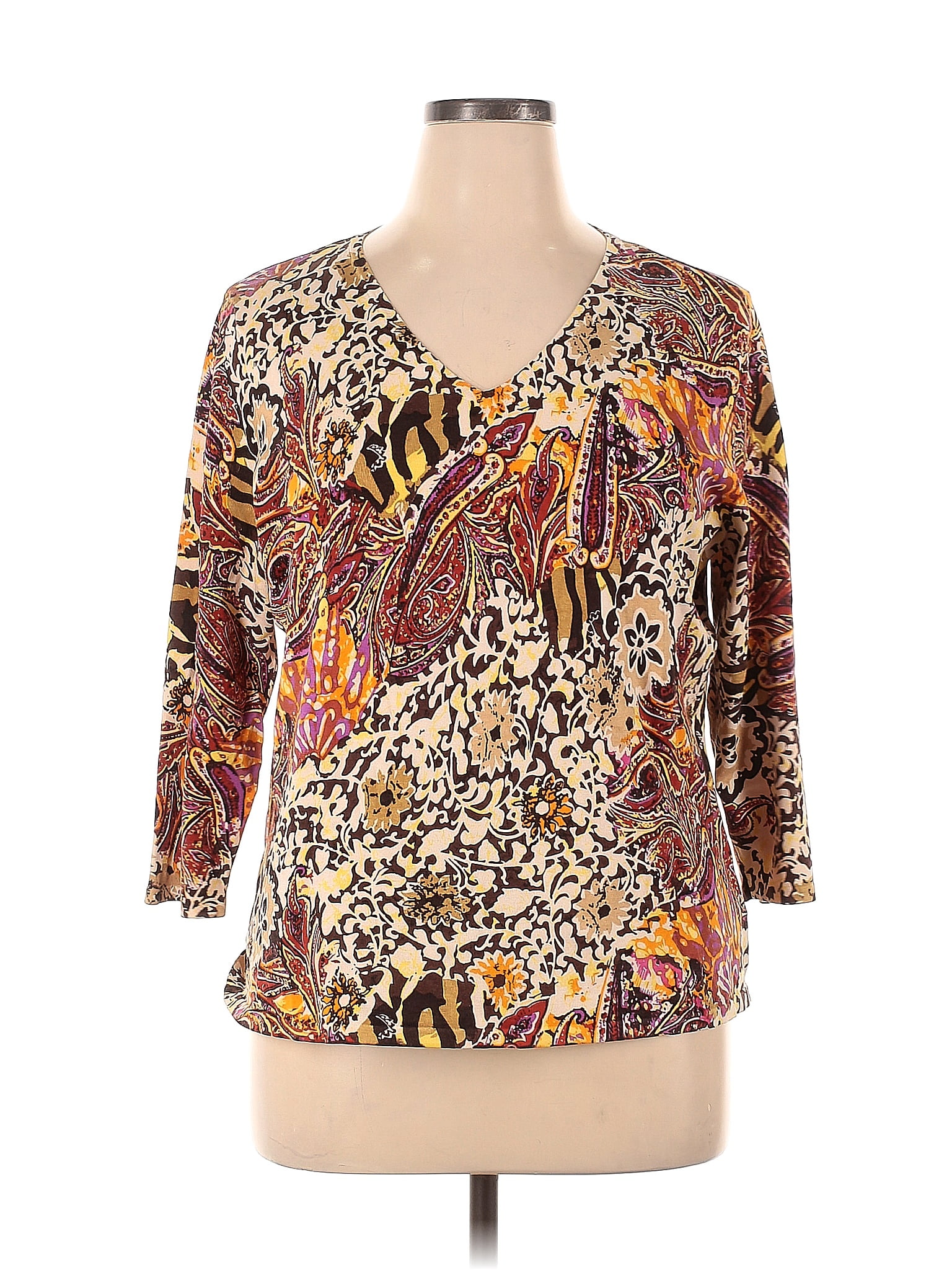 Nygard Brown Long Sleeve Silk Top Size XL - 71% off | ThredUp