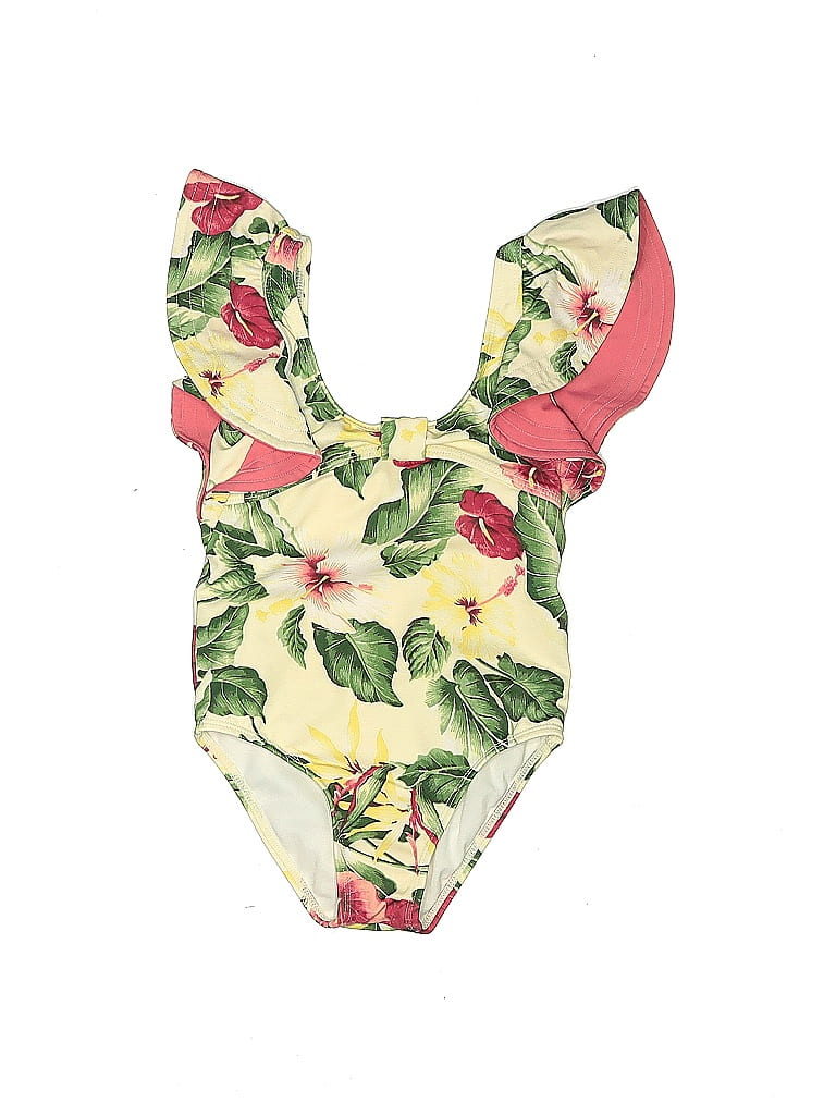 Janie And Jack Tropical Ivory Yellow One Piece Swimsuit Size 3 61