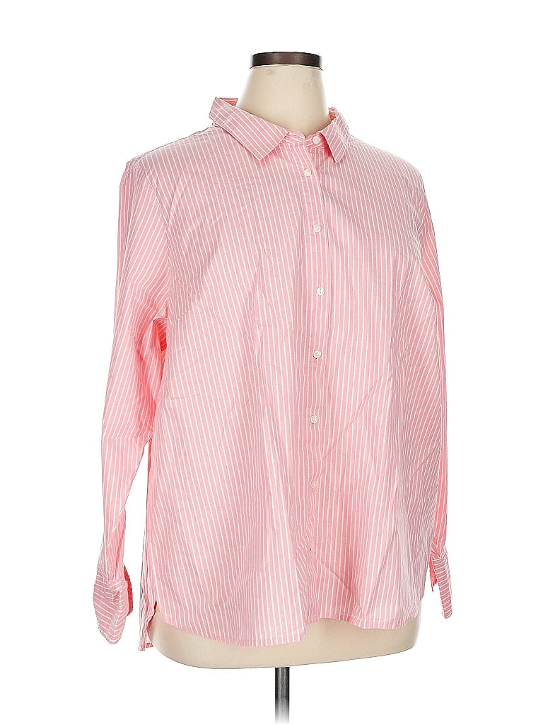 Candace Cameron Bure Pink Long Sleeve Button-Down Shirt Size 1X (Plus) - 55% off | ThredUp