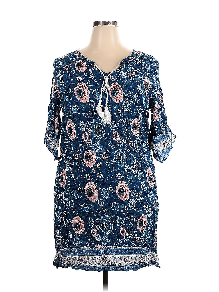 Halife Blue Casual Dress Size 2X (Plus) - 43% off | ThredUp