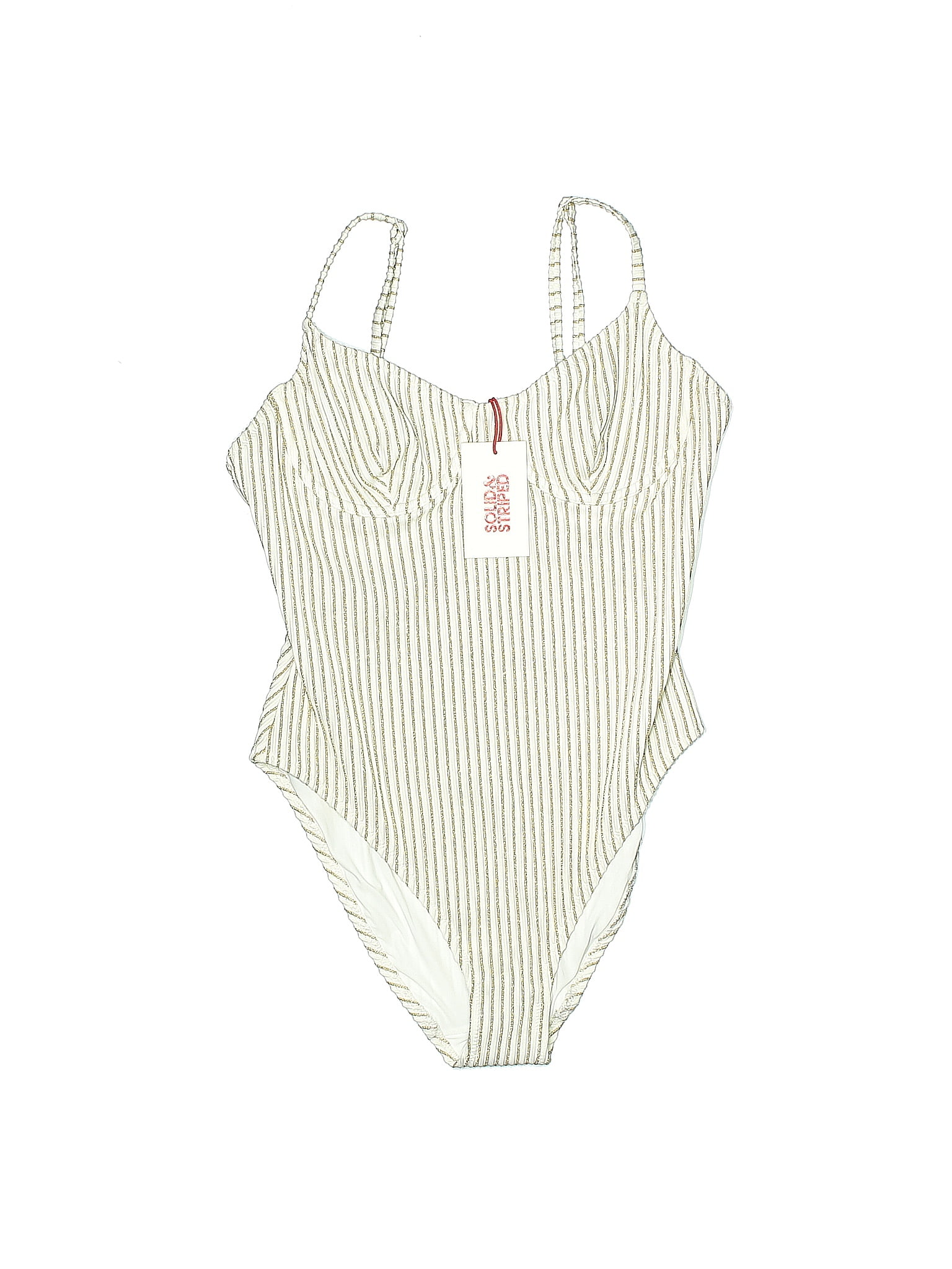 Solid & Striped Stripes Ivory One Piece Swimsuit Size M - 72% off | ThredUp