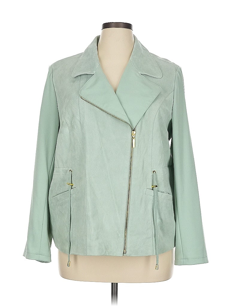 IMAN 100% Leather Green Leather Jacket Size 1X (Plus) - 65% off | ThredUp