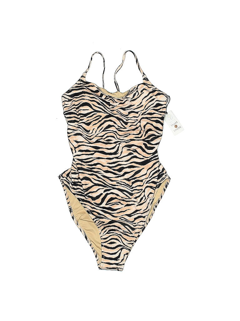 Shade & Shore Animal Print Gold Tan One Piece Swimsuit Size XL - 47% ...