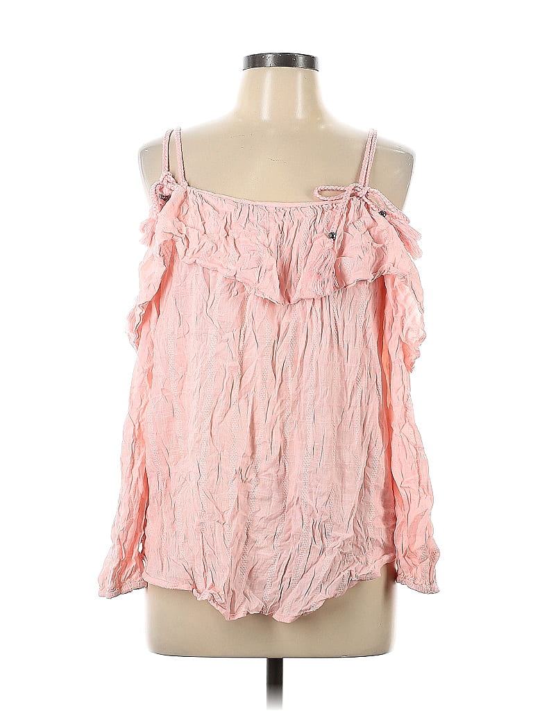 William Rast Pink Long Sleeve Blouse Size L - 75% off | ThredUp