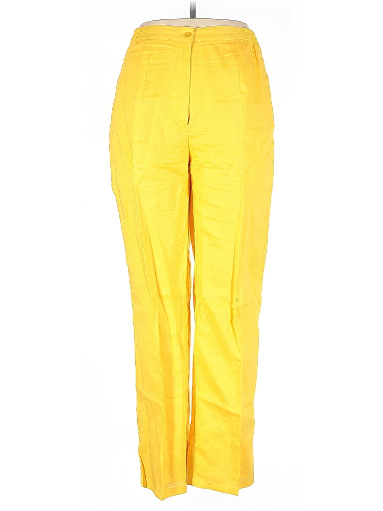EY Signature 100% Linen Yellow Linen Pants Size L - 53% off | ThredUp