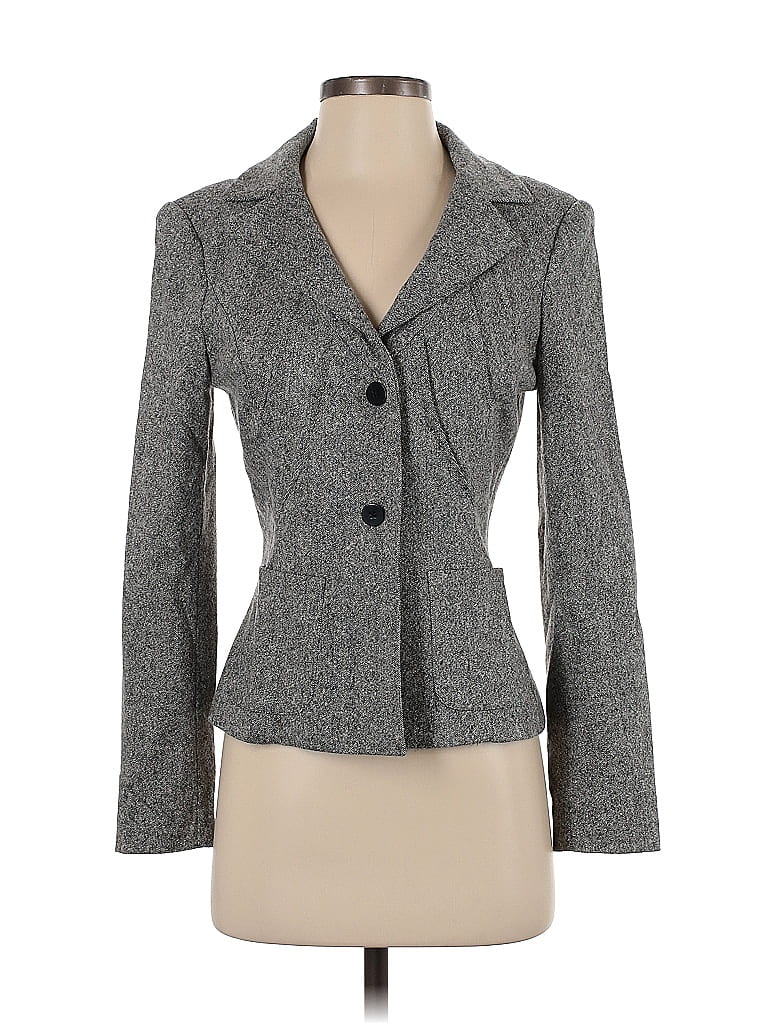 Heike Jarick 100% Wool Tweed Gray Wool Blazer Size 4 - 74% off | ThredUp