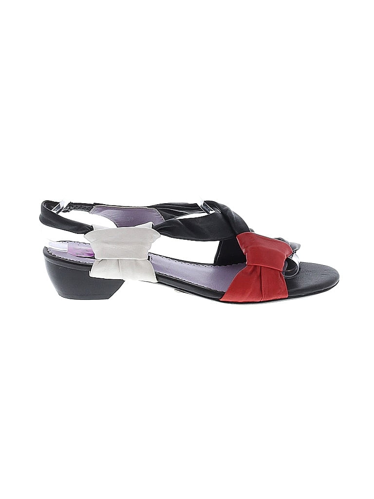 Everybody by B.Z. Moda 100% Leather Color Block Purple Black Sandals ...