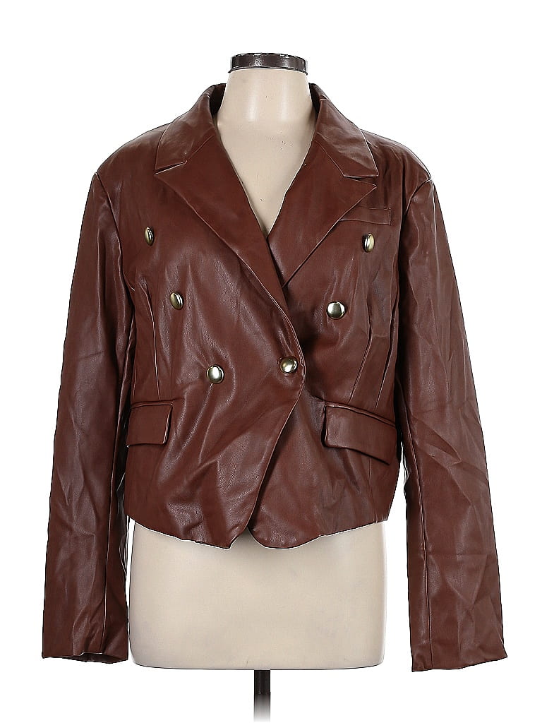 Dolce Cabo 100% Polyurethane Brown Jacket Size L - 78% off | ThredUp