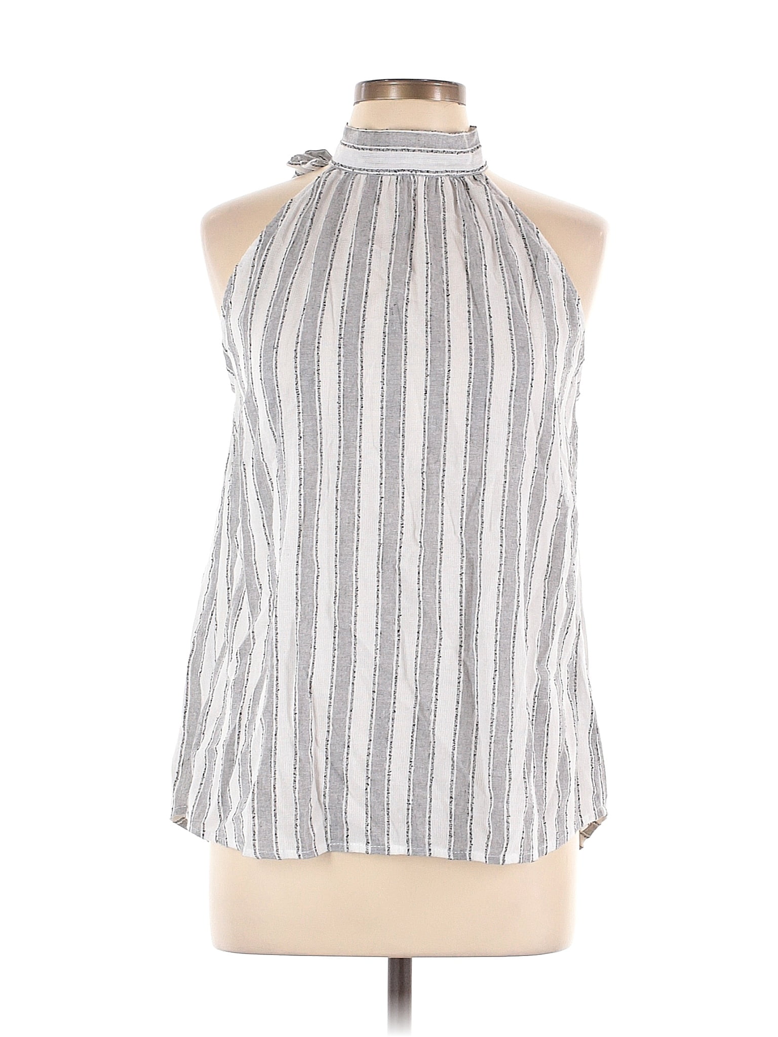 Doe & Rae 100% Cotton Silver Gray Sleeveless Blouse Size L - 59% off ...