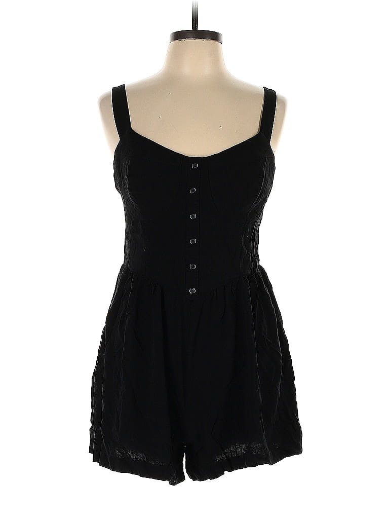 Wild Fable 100% Rayon Solid Black Romper Size L - 34% off | ThredUp