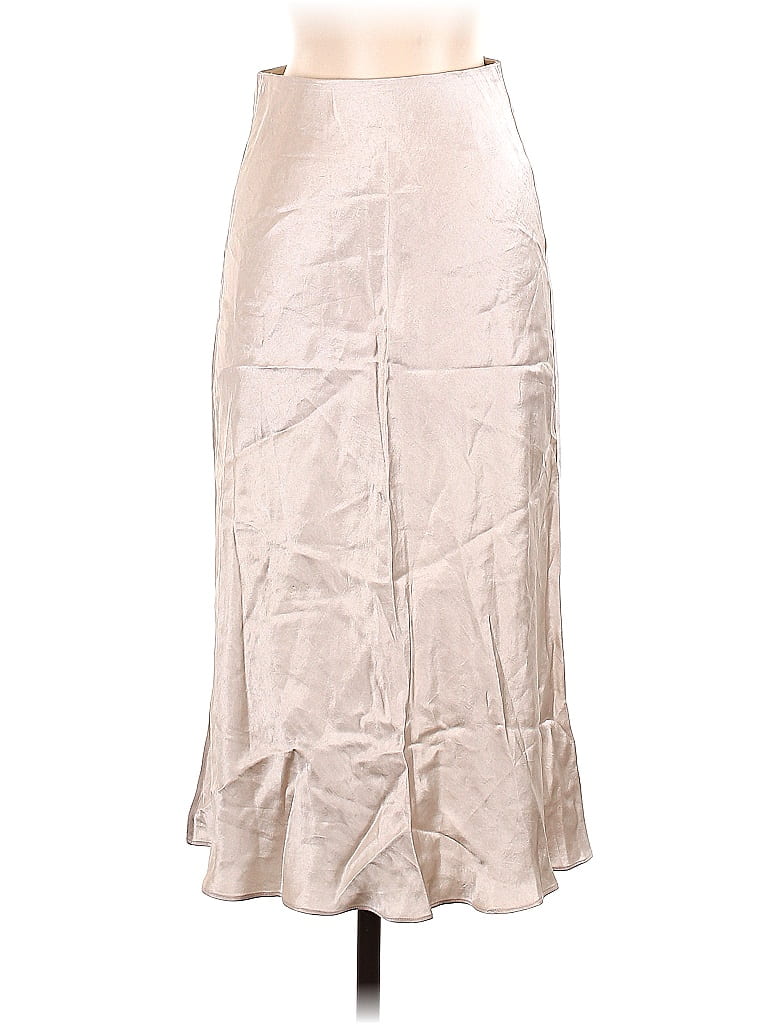 Babaton 100% Acetate Metallic Silver Ivory Formal Skirt Size 4 - 69% ...
