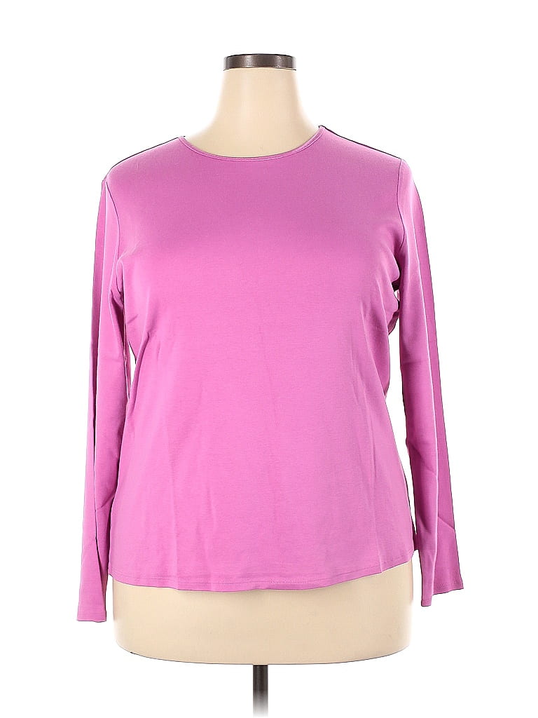 J.Jill 100% Cotton Pink Long Sleeve T-Shirt Size 2X (Plus) - 62% off | ThredUp