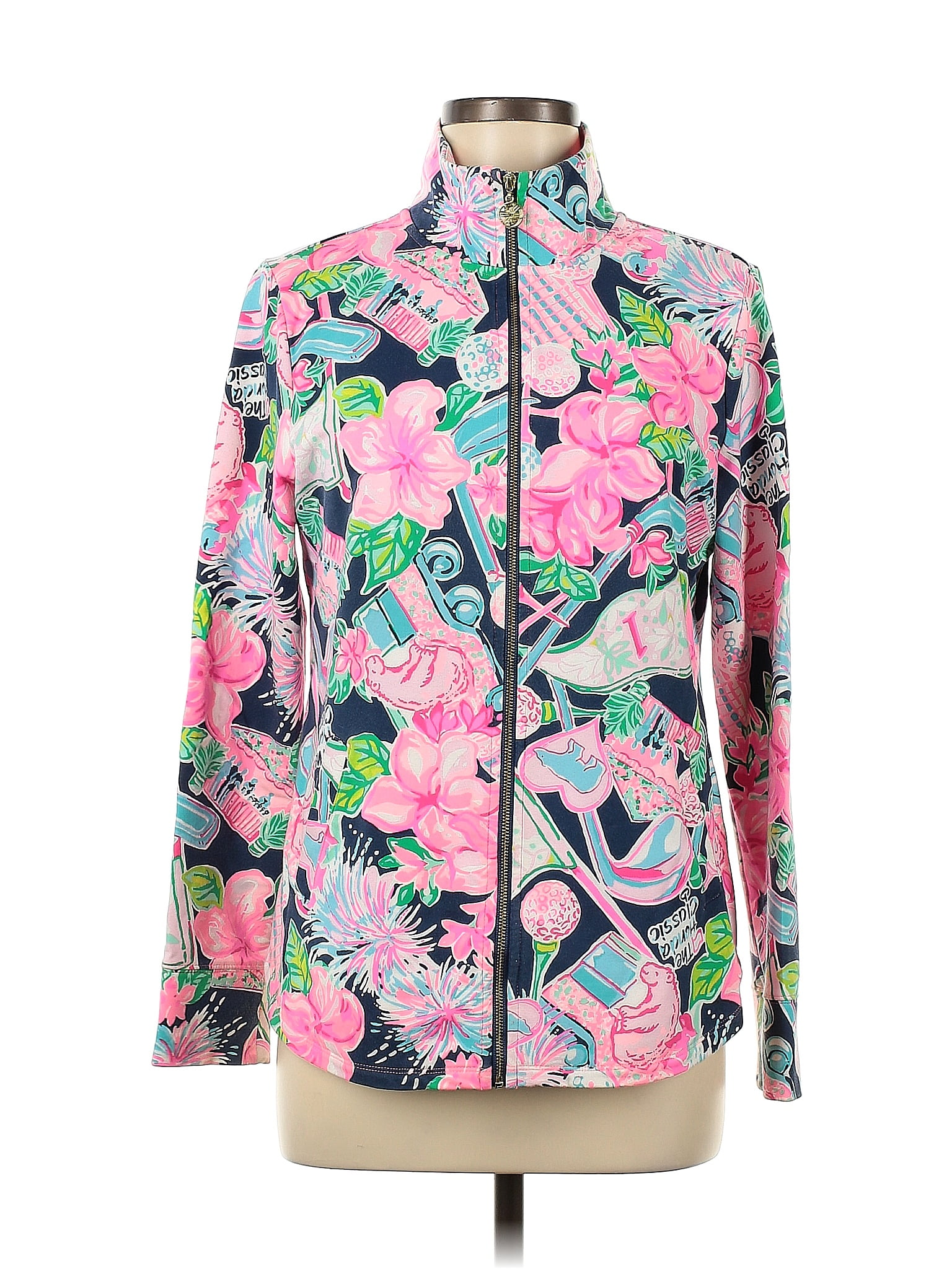 Lilly Pulitzer Tropical Pink Track Jacket Size M - 65% off | ThredUp