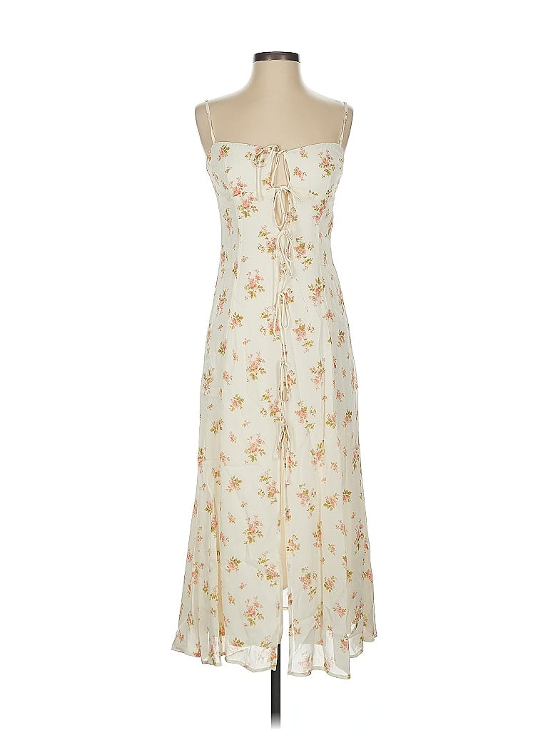 Reformation 100% Viscose Floral Ivory Casual Dress Size 2 - 45% off ...