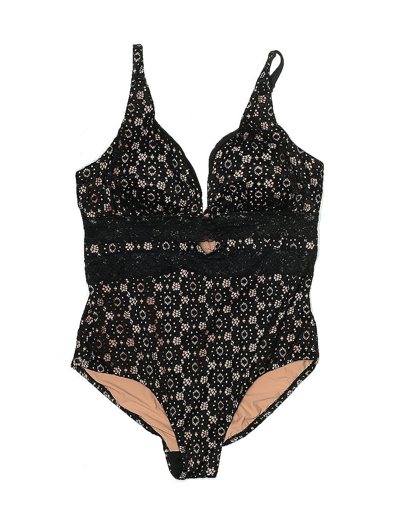 Swimsuits for all Print Black One Piece Swimsuit Size 18 (Plus) - 47% ...