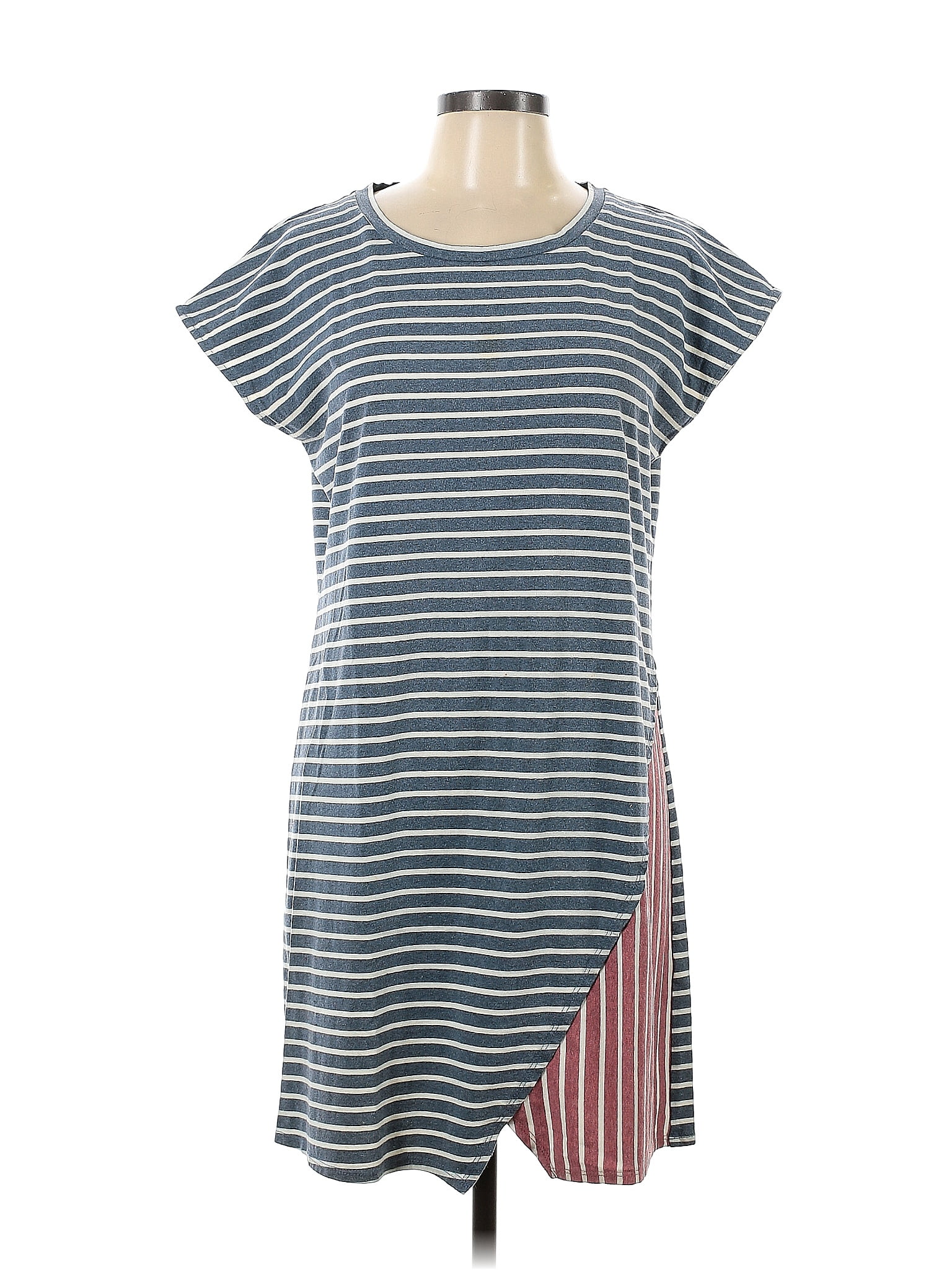 THML Stripes Blue Casual Dress Size L - 69% off | ThredUp