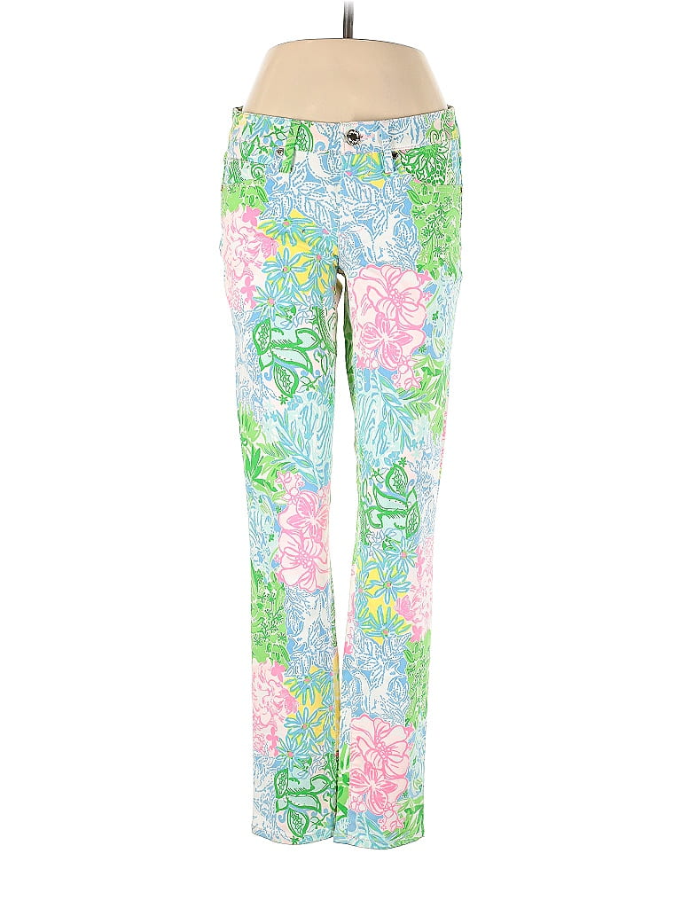 Lilly Pulitzer Floral Green Jeans Size 4 - 20% off | ThredUp