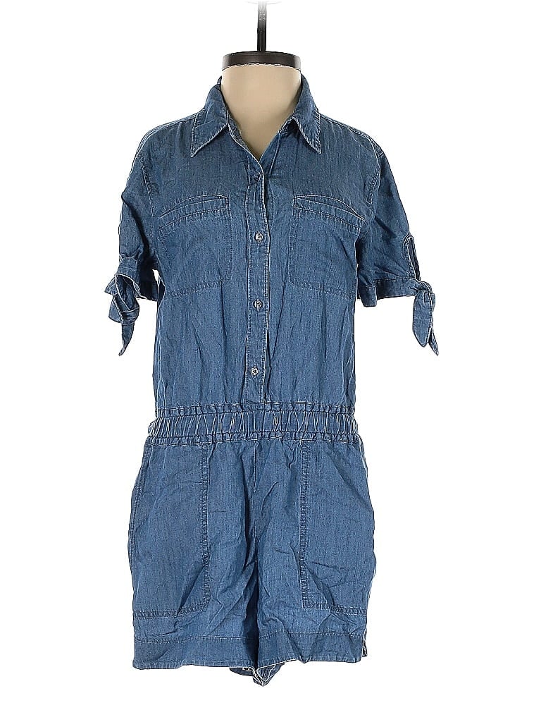 Express Outlet 100% Cotton Solid Blue Romper Size XS - 47% off | ThredUp